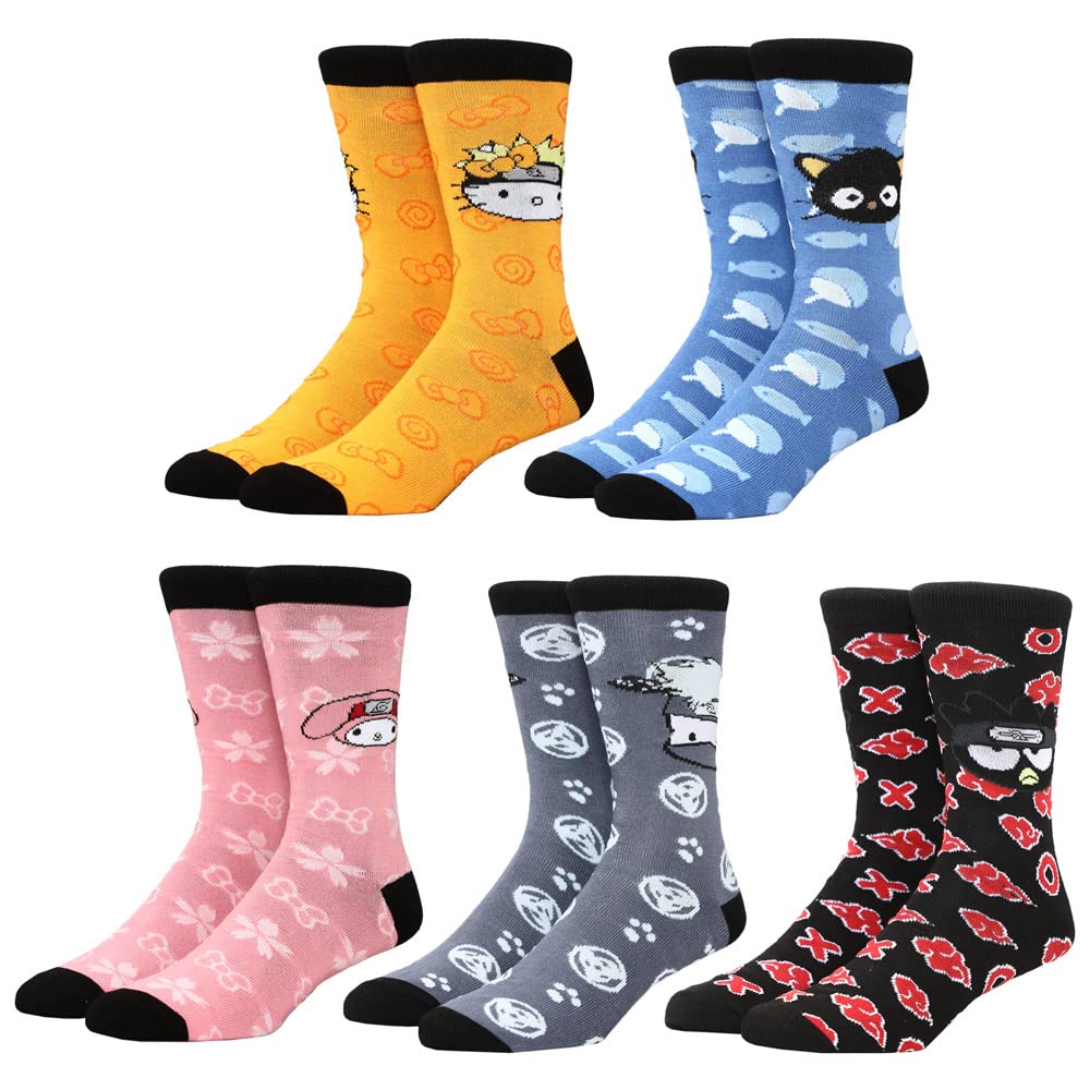 Hello Kitty X Naruto Casual Crew 5-Pair Pack