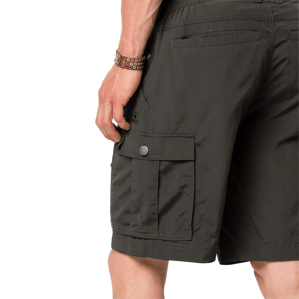 Jack Wolfskin Mens Canyon Cargo Shorts, Dark Moss, XXL Reg