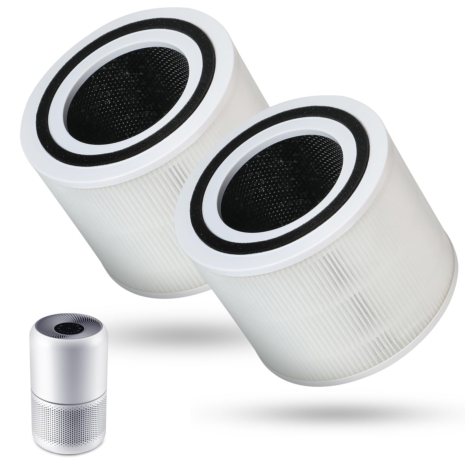 Mazzen Core 300 Replacement Filter for Levoit Air Purifier, 2 Pack Compared to Part # Core 300-RF, 3 in 1 Filtration Filter with True HEPA and Activiated Carbon