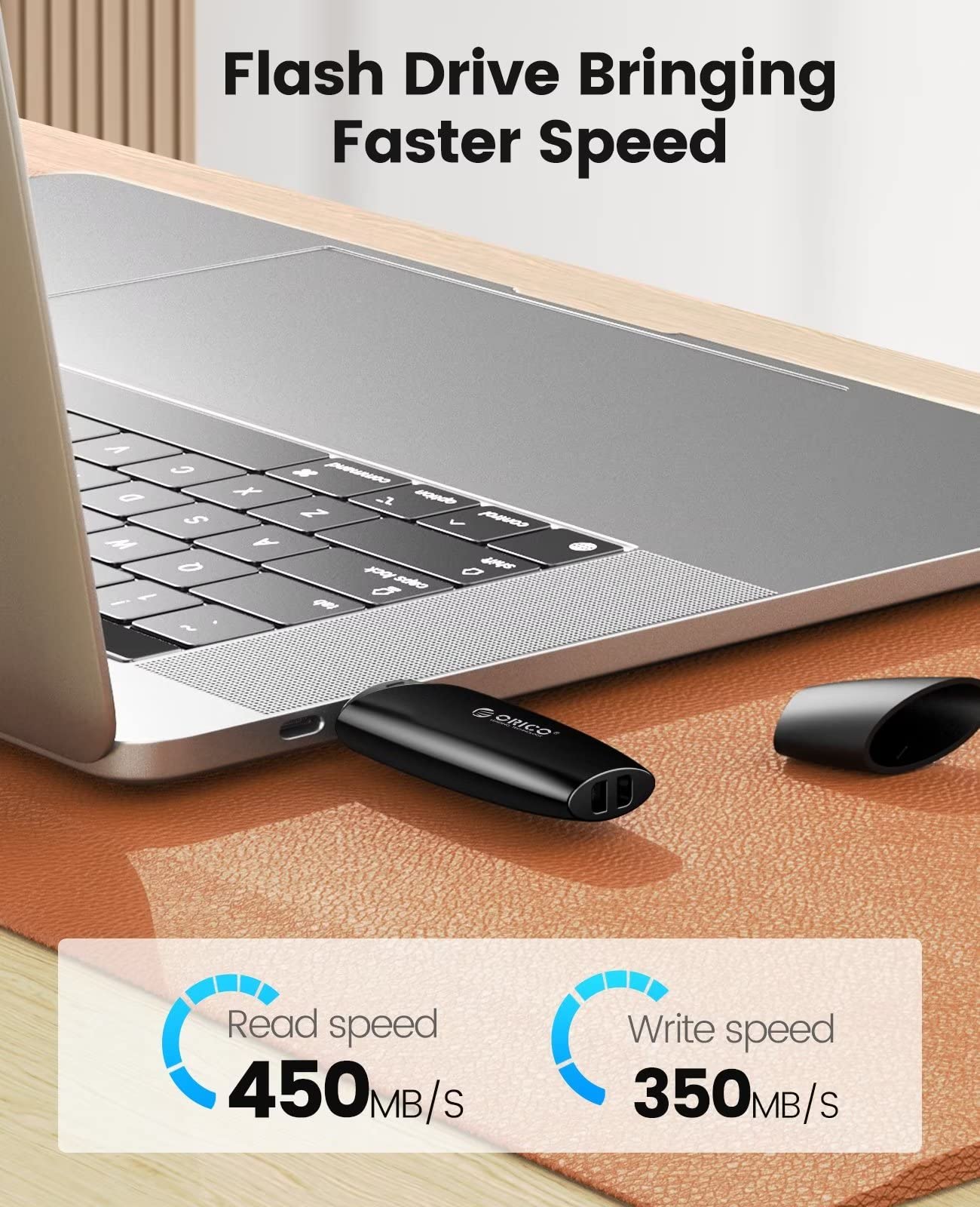 ORICO 405 MB/s Flash Drive 512GB, Memory Stick USB3.2 Reading Thumb Drive with Keychain USB Flash Drive Metal USB Drive Data Storage Compatible with Computer/Laptop(UFSD)