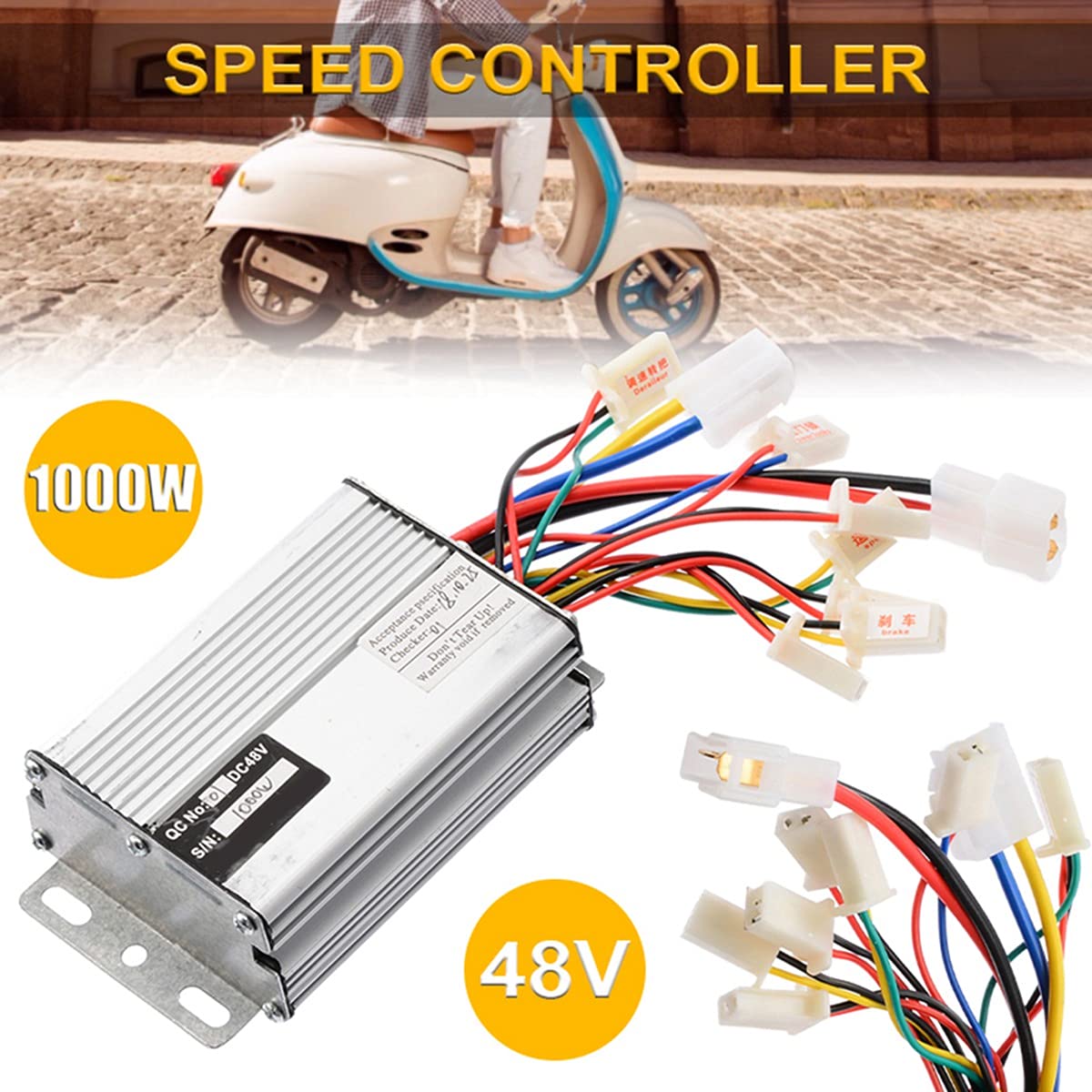 LIZZOT 48V 1000W Brushed Controller Electric Bicycle E-Bike Scooter Motor Brush Speed Controller for Bicycle E-Bike Accessories