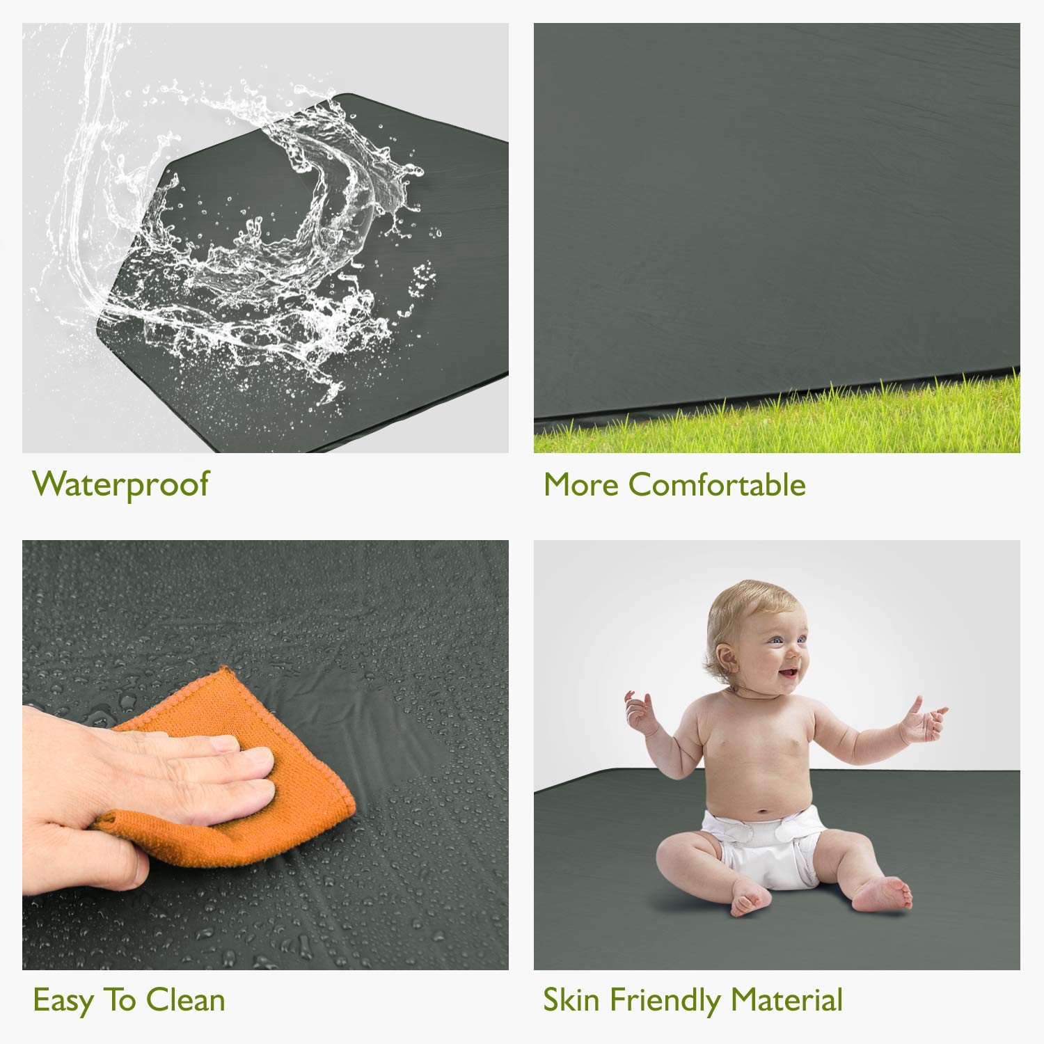 Hoybell Playpen Mattress, Compatible with Regalo My Play Play Yard, Self Inflatable Comfortable with Carry Case - Dark Grey