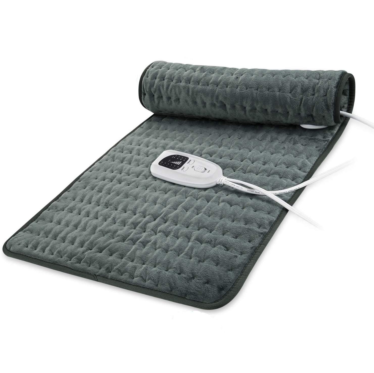 Heating pad Electric Heat Pad for Back Pain and Cramps Relax - Electric Heat Pad with 6 Heat Settings -Auto Shut Off (Dark Gray, 24“x12”)