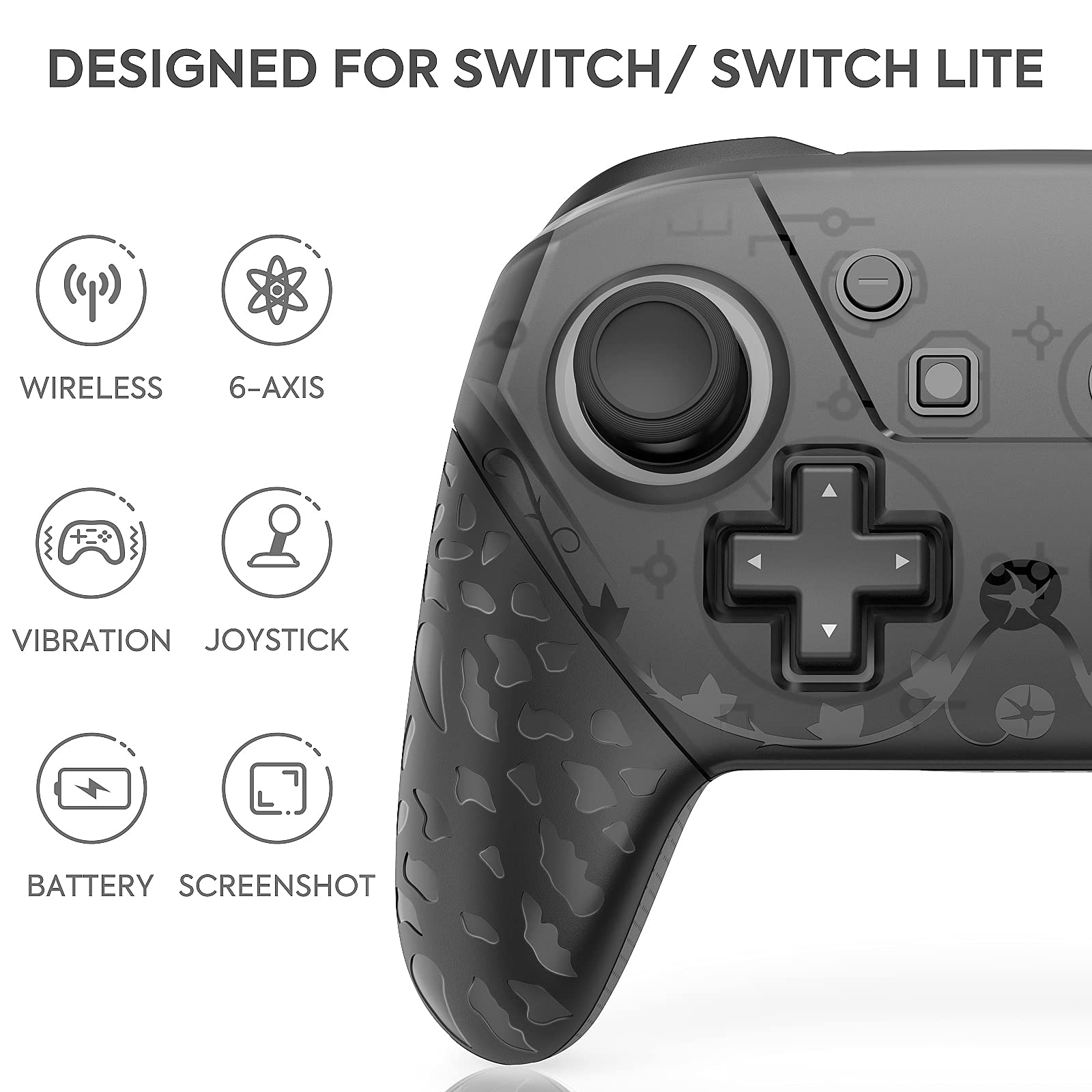 Ibotomo 1200 m-A Wireless Switch Controller for N-Switch/Switch OLED/Switch Lite Switch Pro Controller Wireless Support Motion Control and Dual Vibration