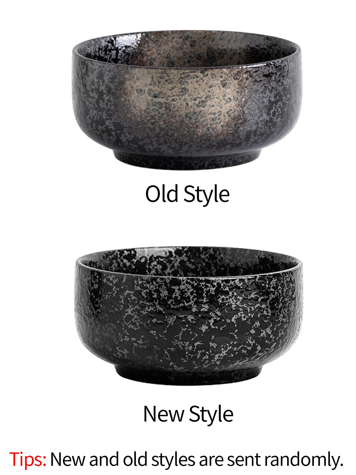 Kanwone Ceramic Bowls - 32 Ounce Bowl Set for Cereal, Salad, Noodle and Soup, Japanese Noodle Bowls - Set of 4, Black, Microwave and Dishwasher Safe