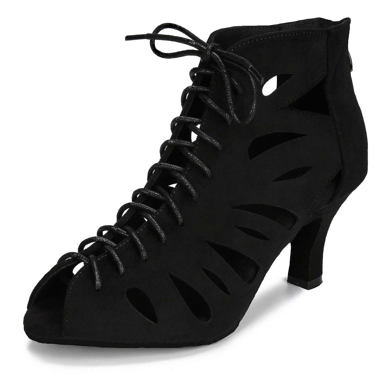 INMOVAVA Ballroom Dance Shoes Women Suede Salsa Swing Latin Batchata Practice Performance Dancing Shoes Sandals 2.5" Heel