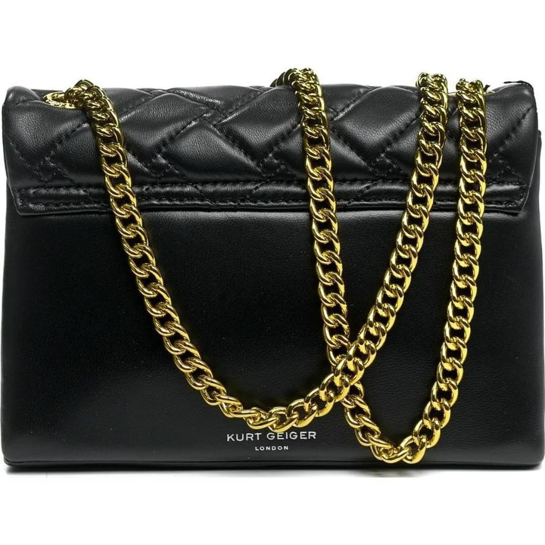 Kurt Geiger Crossbody Womens Black Kensington Drench Quilted Leather Small Bag