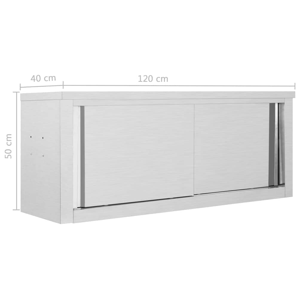 GOLINPEILO Stainless Steel Kitchen Wall Cabinet Storage with 2 Sliding Doors, Wall Cupboard Wall-Mounted Storage Cabinet Organizer for Kitchen Living Room 35.4" x 15.7" x 19.7"