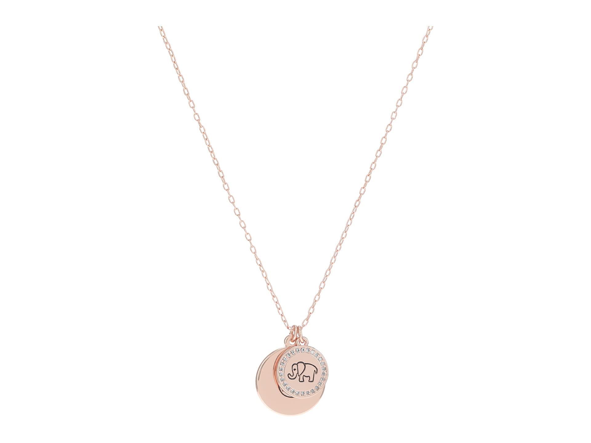 Kate Spade New York Wishes Good Luck Pendant Necklace Clear/Rose Gold One Size