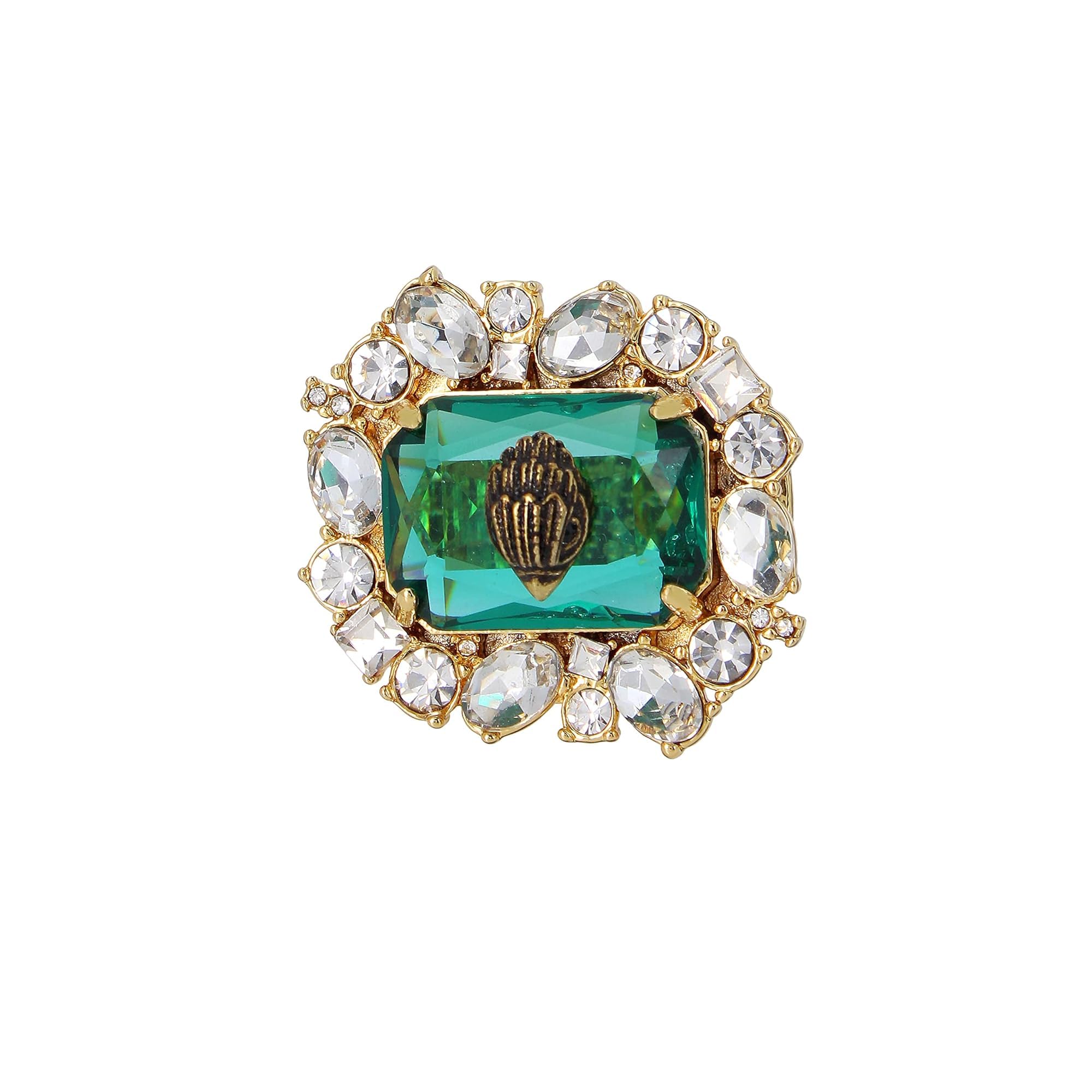 Kurt Geiger London Estate Cocktail Ring Emerald 8
