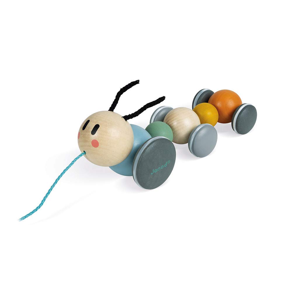 Janod Sweet Cocoon Pull-Along Caterpillar - Ages 12 Months+ - J04420
