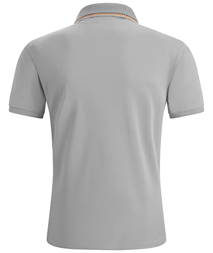 LLdress Polo Shirts for Men Golf Summer Casual Pullover Short Sleeve Golf T-Shirt, Grey M