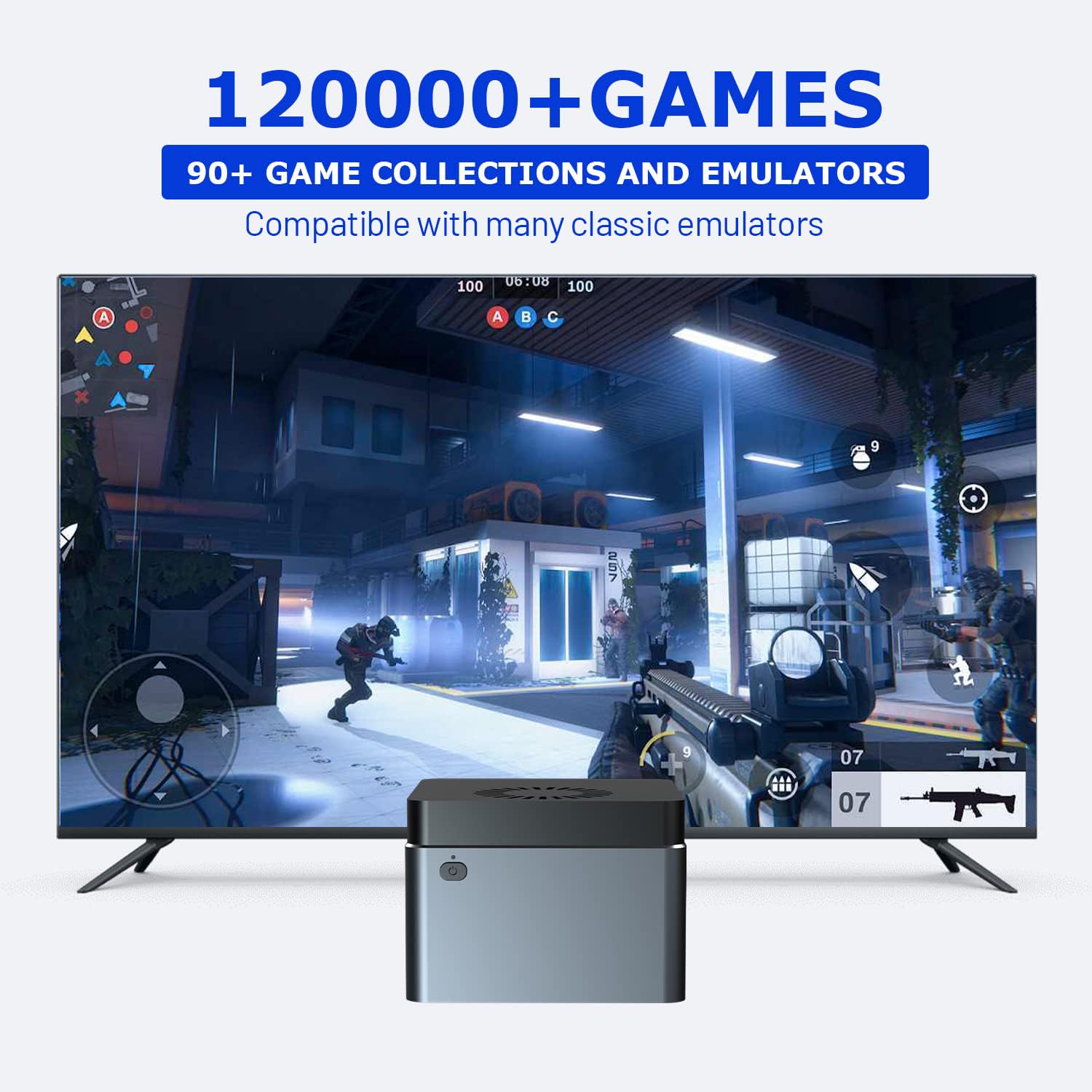 Kinhank Super Console X PC Mini Retro Game Console Built-in 71000+ Games,Intel Celeron J4125 Quad Core Win11 Pro&Batocera 33 Systems Desktop Computer Support 4K UHD Dual Sreen Display,2 Beton Gamepads