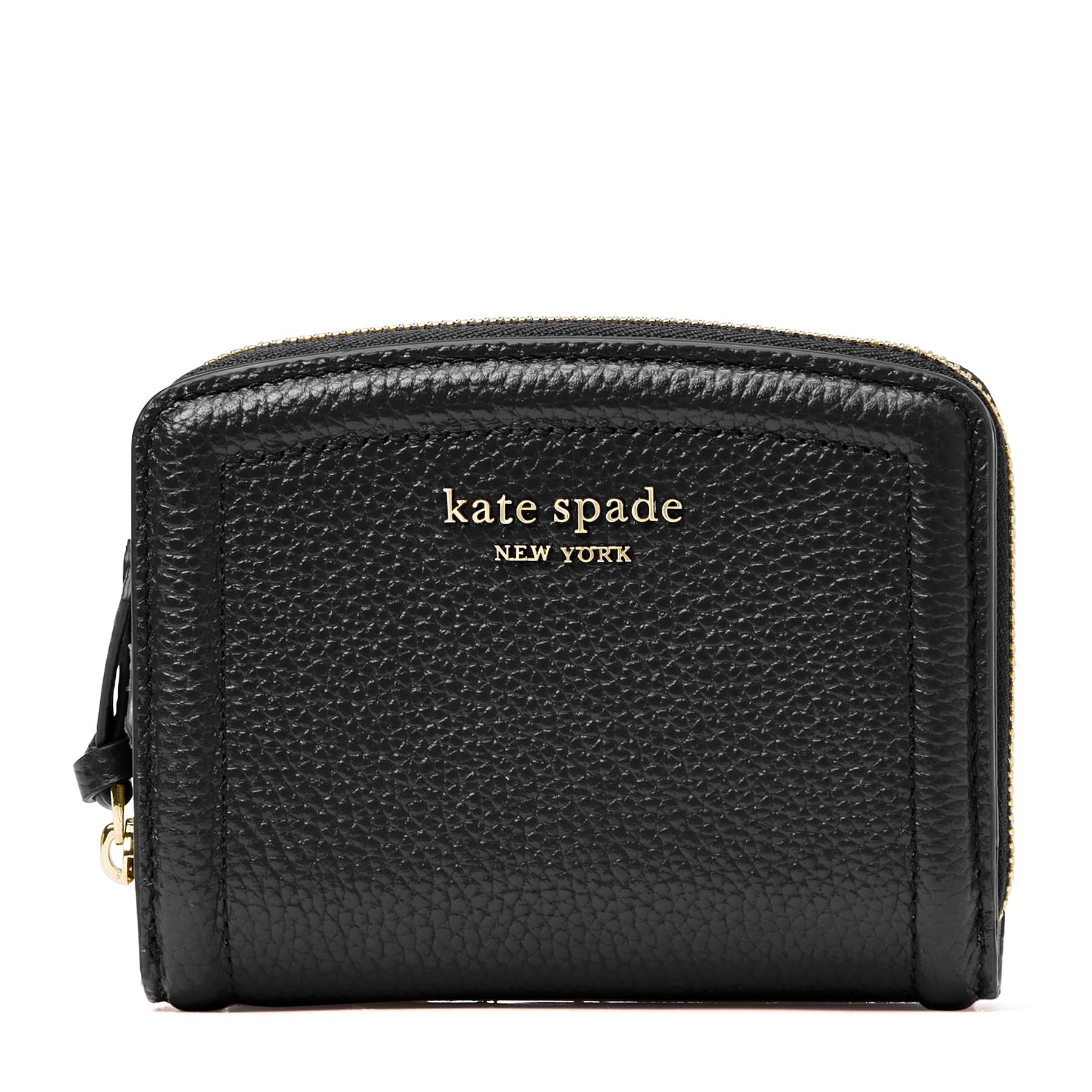 Kate Spade New York Knott Pebbled Leather Small Compact Wallet Black One Size