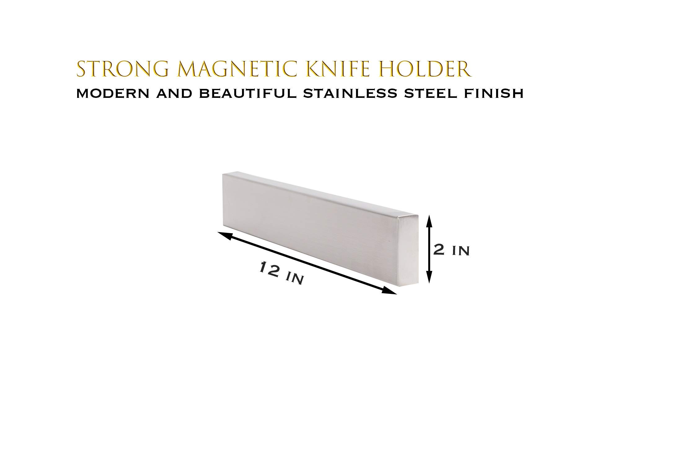 Magnetic Knife Holder For Wall 12 Inch, Knife Magnetic Strip, Stainless Steel Magnetic Knife Holder Rack Use as Kitchen Knife Holder, Kitchen Utensil Holder