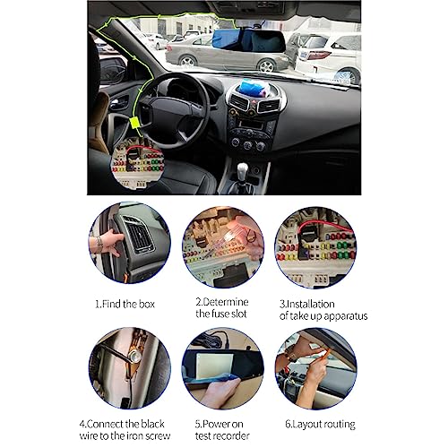 Jopwkuin Dash Cam Hardwire Kit, Lasting Performance Convenient Operation Car Dash Cam Hardwiring Accessory for Mirror Cam(Mini)