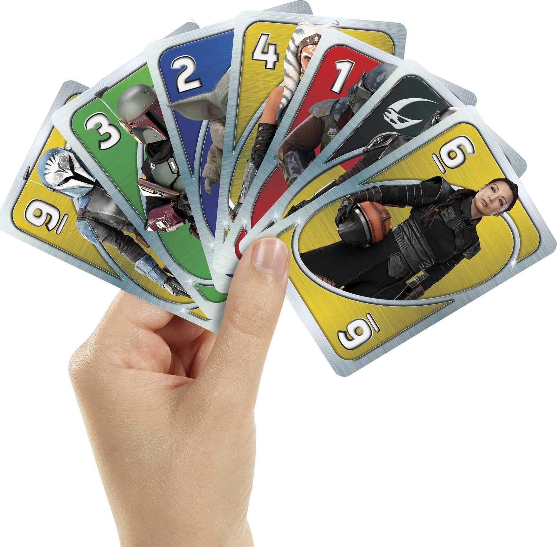 Mattel Games UNO Star Wars The Mandalorian Card Game, Travel Game in Collectible Storage Tin & Special Rule, 2-10 Players