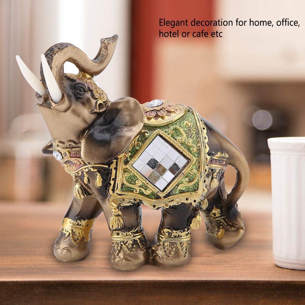 Jarchii Feng Shui Elephant Statue, Retro Figurines Collectible Wealth Lucky Elephant Sculpture Perfect for Home Decor Office Decoration Gift(s M L)(#1)