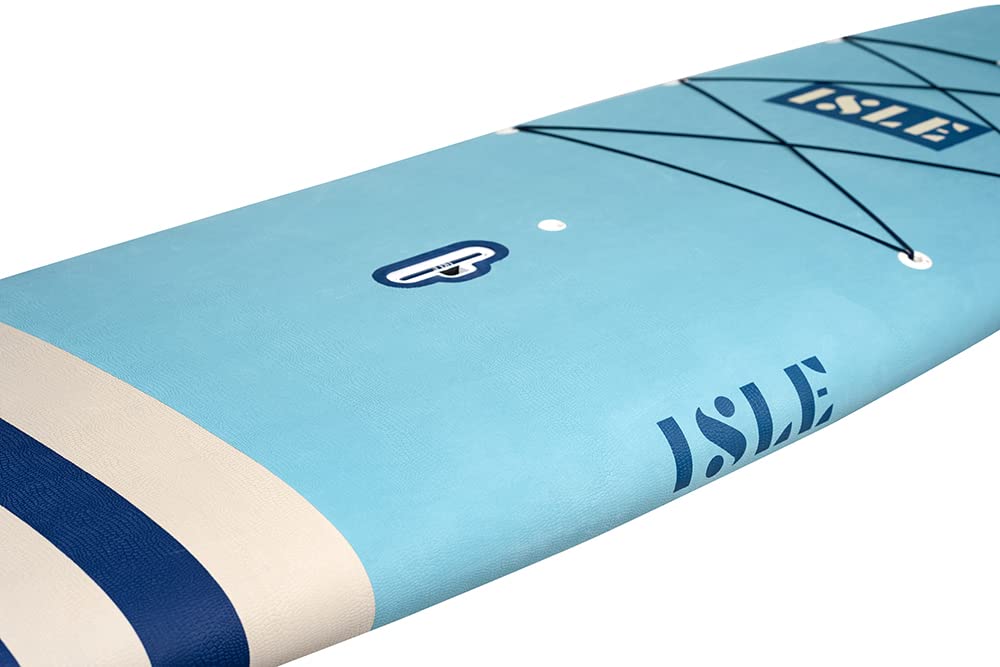 ISLE Cruiser Stand Up Paddle Board & SUP Bundle Package, Soft-Top Deck, 235 Pound Capacity, 10’5” Long x 32" Wide x 4.5” Thick (10'5", 2020 Blue)
