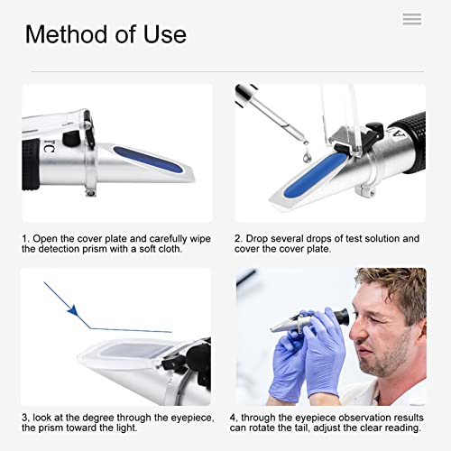 Liquor Refractometer, Alcohol Refractometer 0‑80% Range Accurate Data Calibration Screw Fast Measurement Adjustable Eyepiece for Beer Brewing