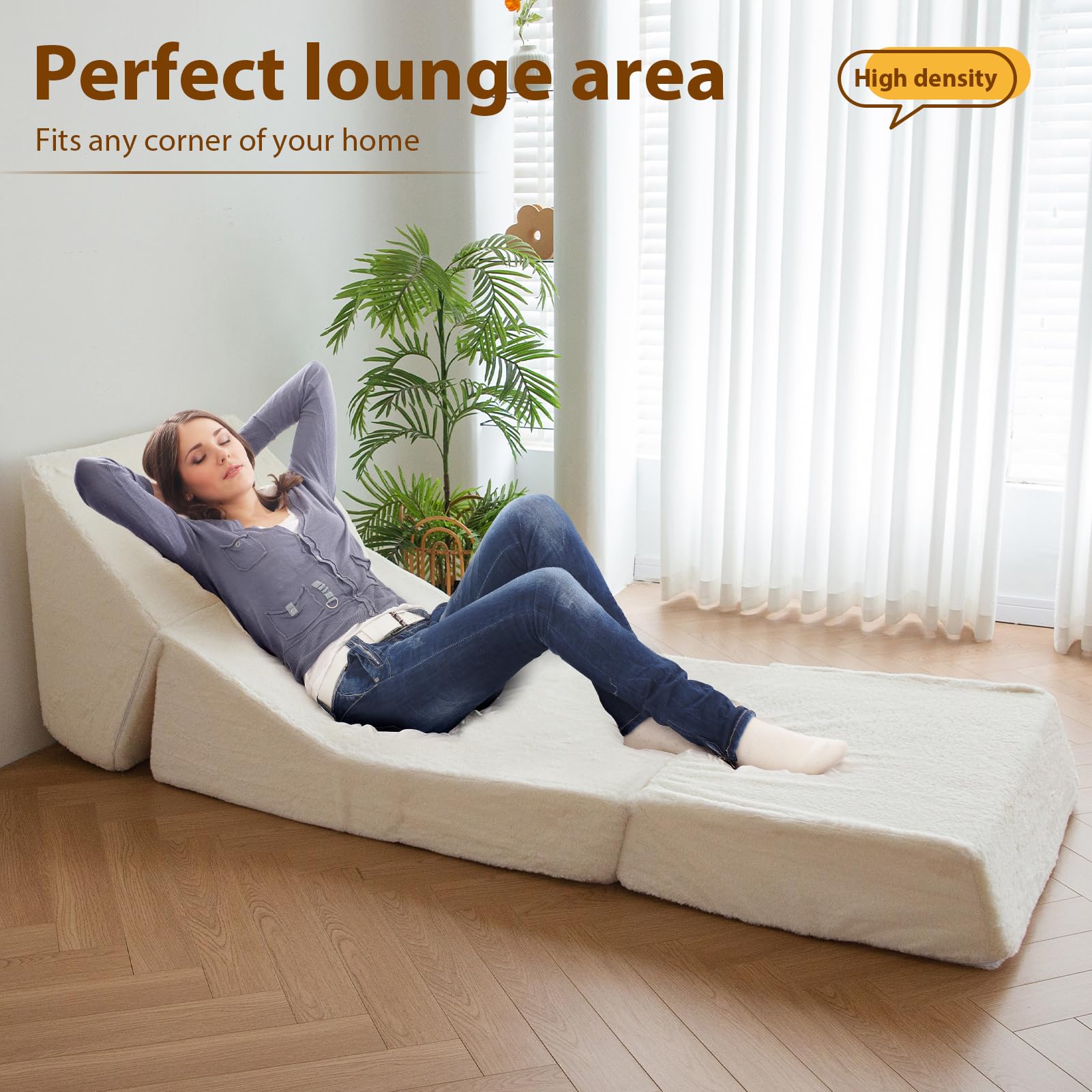 YOSHOOT 3-in-1 Folding Sofa Bed, 7 Inch Convertible Sleeper Chair with Pillow, Fold Out Couch Beds Floor Sofa Lounge for Living Room, Home Office, Playroom