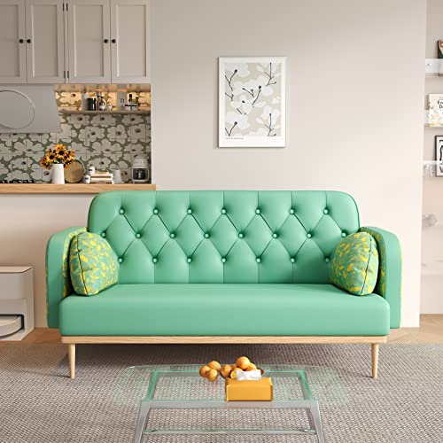 PHOYAL Loveseat Sofa, Mid Century Modern Decor Love Seat Couch, 56" 2-Seater Sofa Double seat Modern Sofa for Living Room, Apartment, Studio,Office & Small Space (Green)