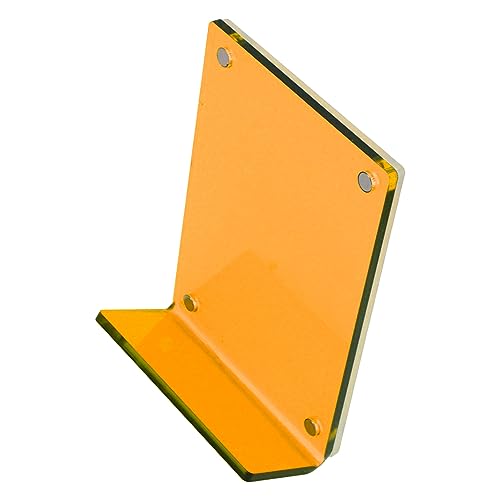Jiawu Slanted Back Photo Frame, Self Standing Photo Frame Acrylic Multi Purpose Simple Operation for Office for Celebrity Mini Cards (Orange)