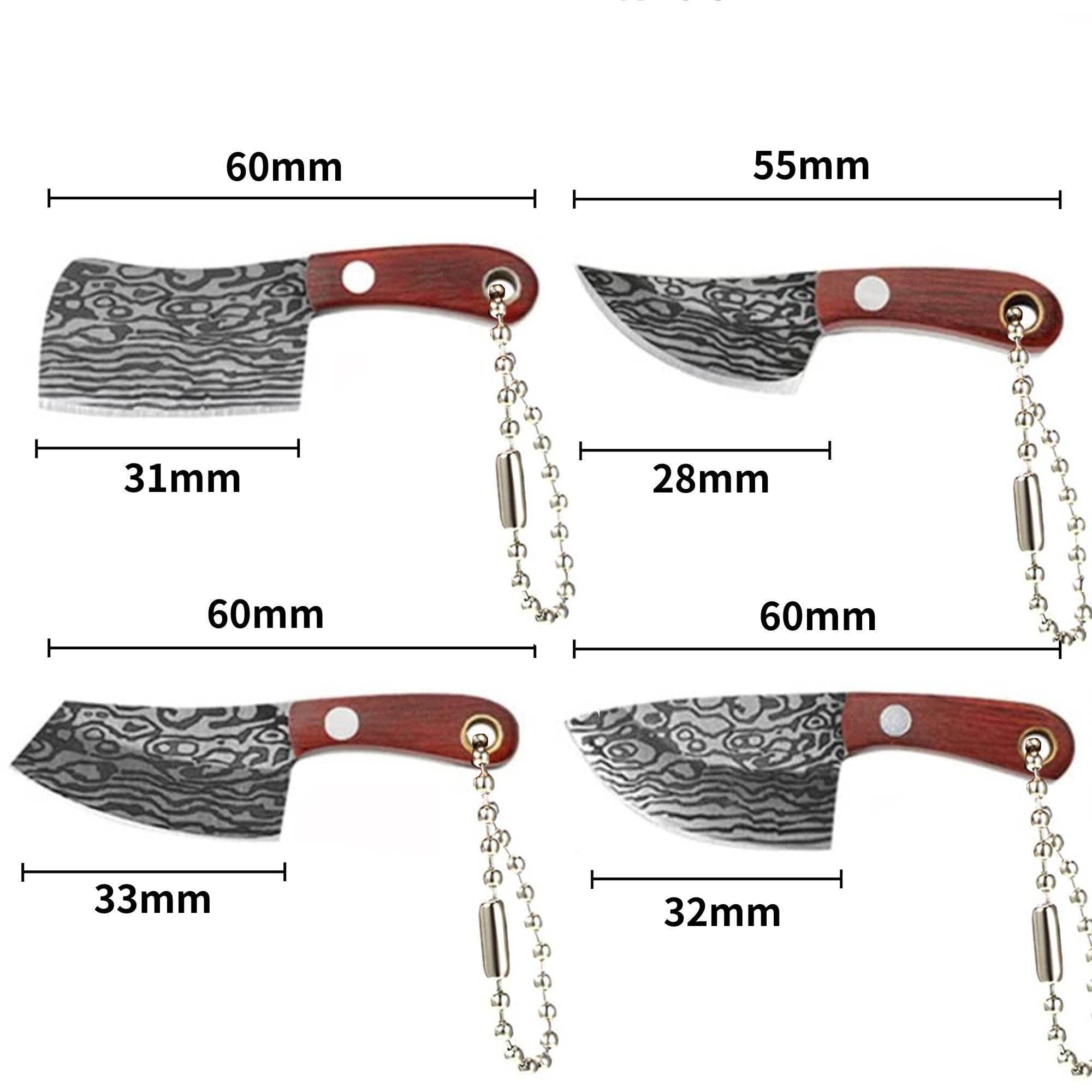 Pocket Knife Set Mini Tiny Knife Set, Mini Chef Knife for Package Box Cutter Outdoor Portable Carry on Decorative Gift Package Unboxing Knife Letter Opener - 4PCS