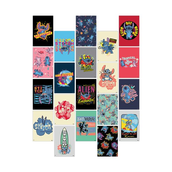 Stitch Twin Size Bedding Set for Toddlers - Lilo and Stitch Twin Bedding Bundle with Stitch Bedspread, Flat Sheet, Fitted Sheet, and Pillowcase for Twin Bed Plus Posters | Stitch Bedroom Decor