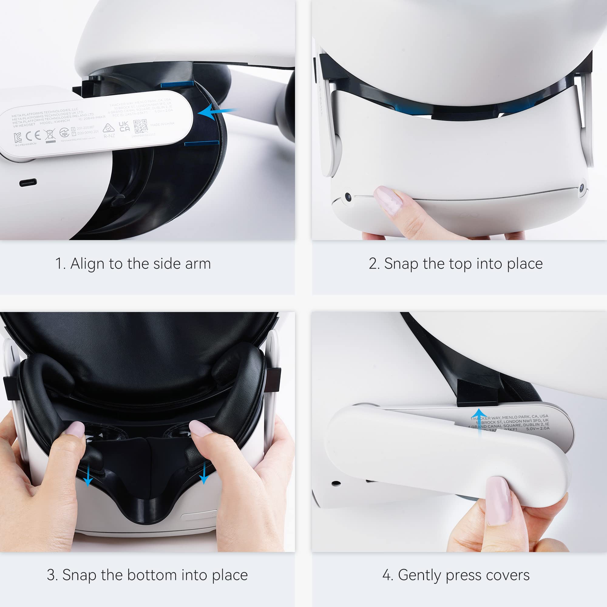 KIWI design Head Strap and Controller Grips Compatible with Quest 2 Accessories