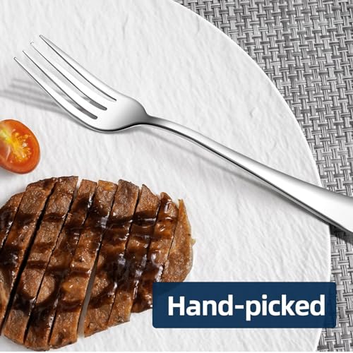 ITITT 16 Piece Dinner Forks, 8 Inch, Top Food Grade Extra-Fine Stainless Steel Silverware Forks,Silverware Set, Dishwasher Safe (Silver)