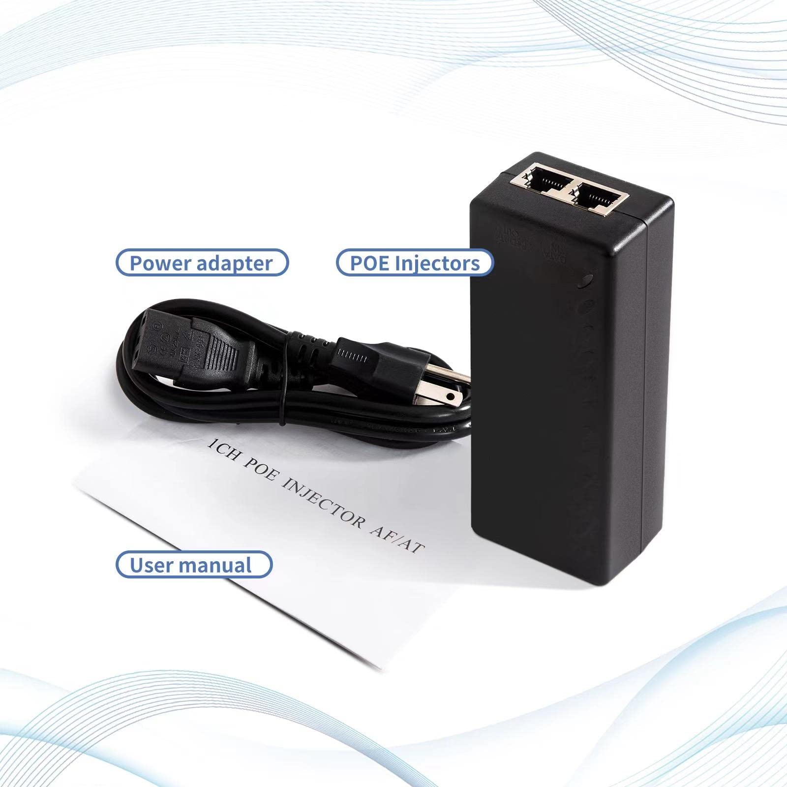 PoE Injector Adapter, 30W, IEEE 802.3af / 802.3at Compliant, 10/100/1000Mbps, up to 100 Meters (325 Feet)