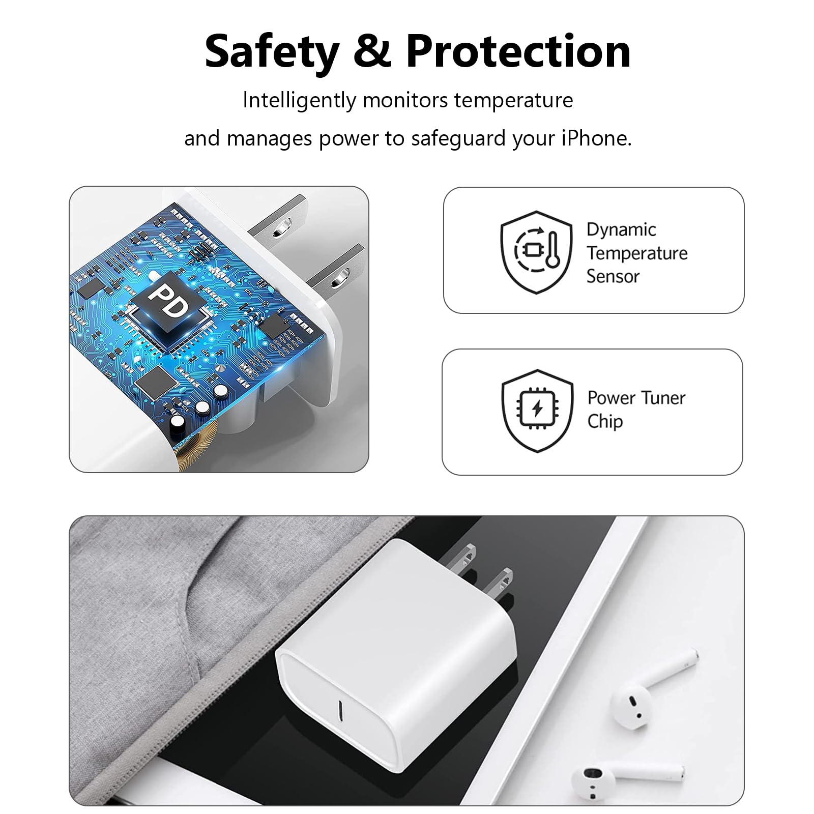 iPhone 15 14 13 USB C Fast Charge Block,USB C Wall Charger 20W PD Fast Charging Block Type C Brick Power Adapter Plug Box for iPhone 15 Pro Max/ 15 Pro /15 Plus/15 14 13 12 11 X/iPad