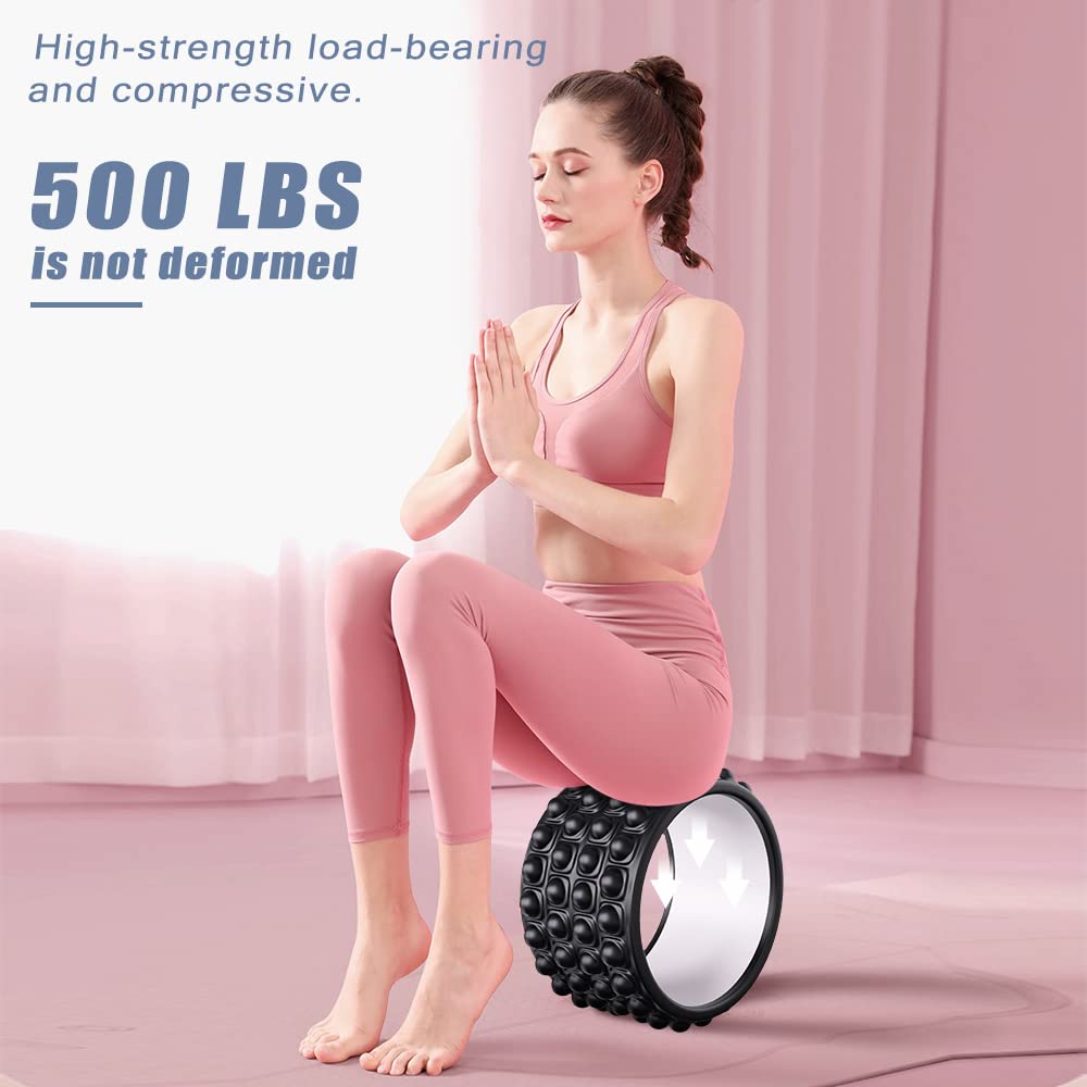 Kipika Yoga Wheel - Foam Roller for Back Pain Relief and Muscle Therapy with Massage Ball