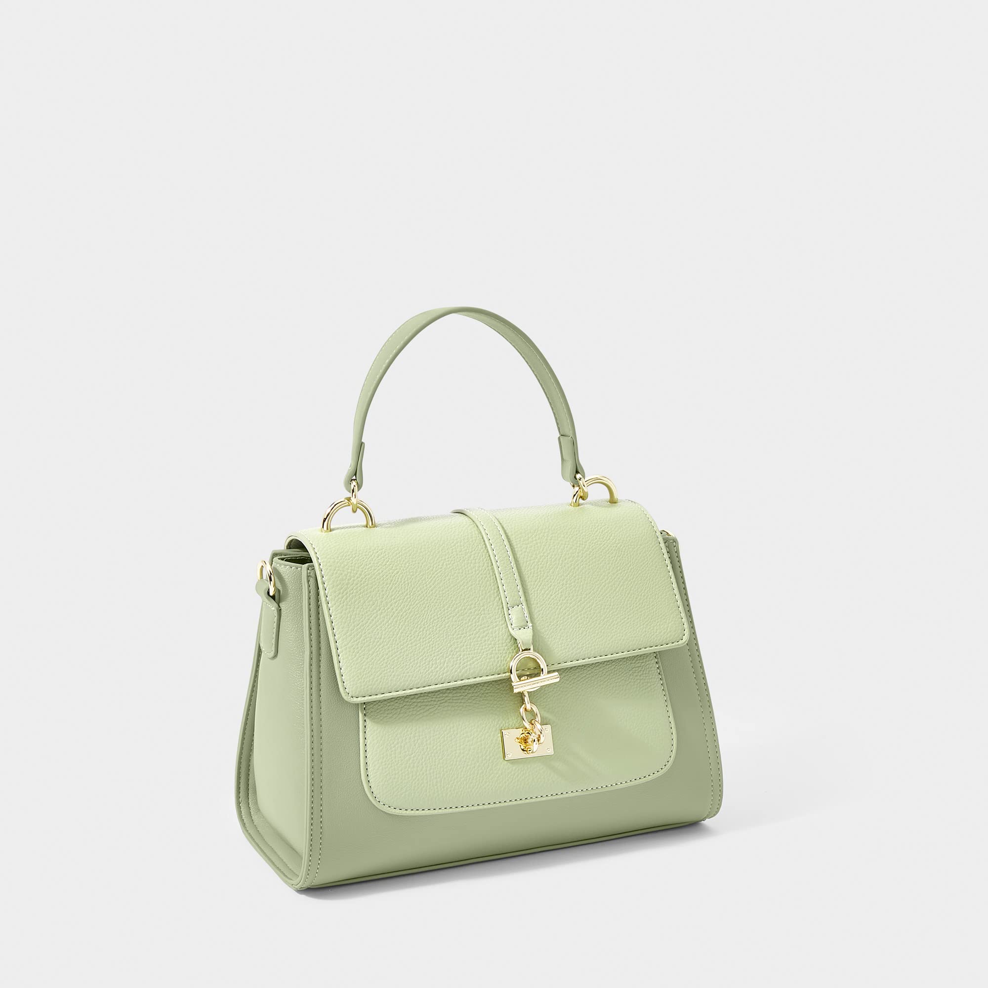 KATIE LOXTON Naomi Womens Vegan Leather Medium Top Handle Bag Satchel Purse Sage Green