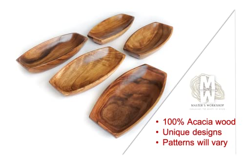 M/W Master's Workshop Acacia Wood Bowl-For Salad,Bread and Decor-Large Rectangular Serving Bowl 12 inch x 6 inch x 2 inch