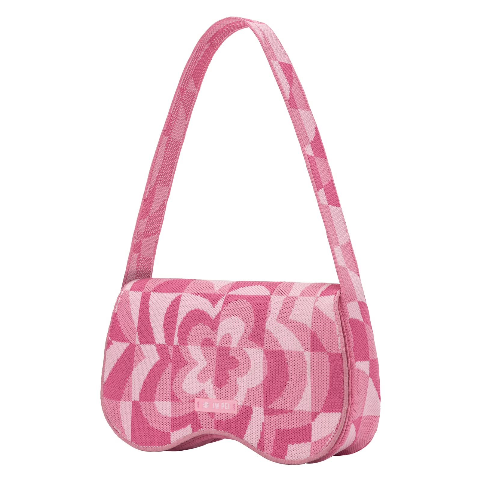 JW PEI Women's Becci Knitted Shoulder Bag (Pale Pink & Pink & Hot Pink)