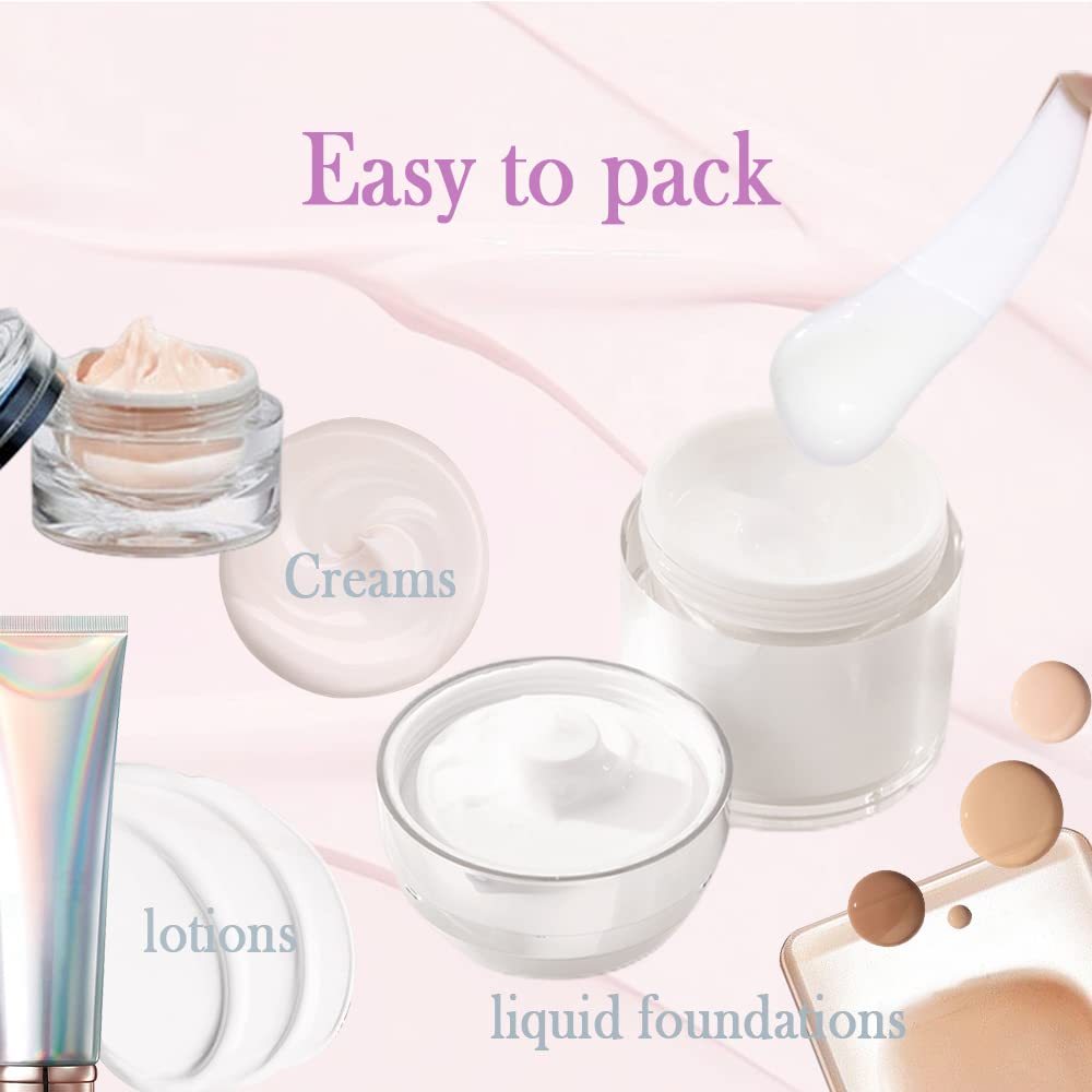 Pudier Airless Pump Jar, 15/30/50ml Refillable Skin Care Containers, Push Down Pump Dispenser Bottles for Lotions, Creams, Serums, And Makeup Travel Use