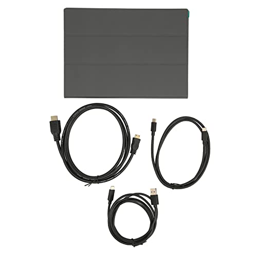 Portable IPS Screen FHD IPS Screen Small High Sensitivity Monitor 1920x1280 Builtin Speakers with PU Leather Gaming Case