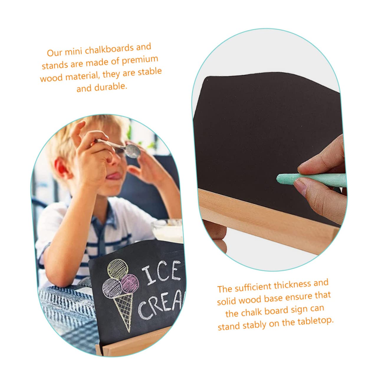 iplusmile 12pcs Double Sided Chalkboard Signs Mini Chalkboard Stands Buffet Chalkboards Small Blackboard Slate Bar Chalkboard Black Tag Board Wedding Chalkboard Sign Table Food