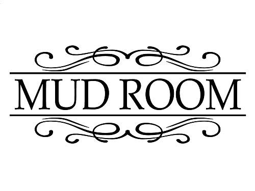 Mud Room Decorative Door Decal - Personalized Script Label Sticker Glass Door Luxurious Decor