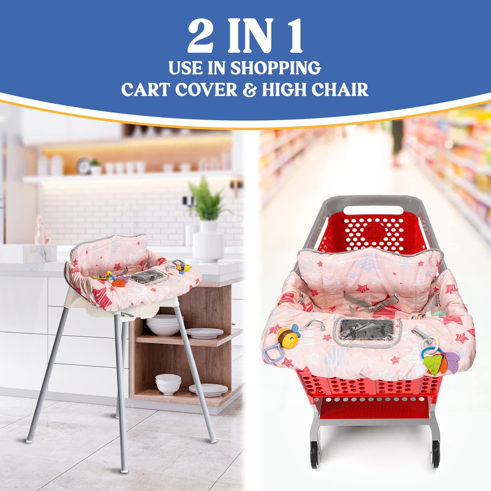 PILLANI Baby Essentials: Seat Cover & Diaper Bag for Girls