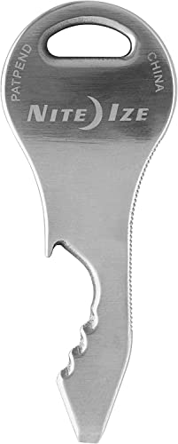 Nite Ize KCT1010-1088 DoohicKey QuicKey Stainless-Steel 5-in-1 Keychain Multi Tool with Key Hole Attachment, Stainless Steel