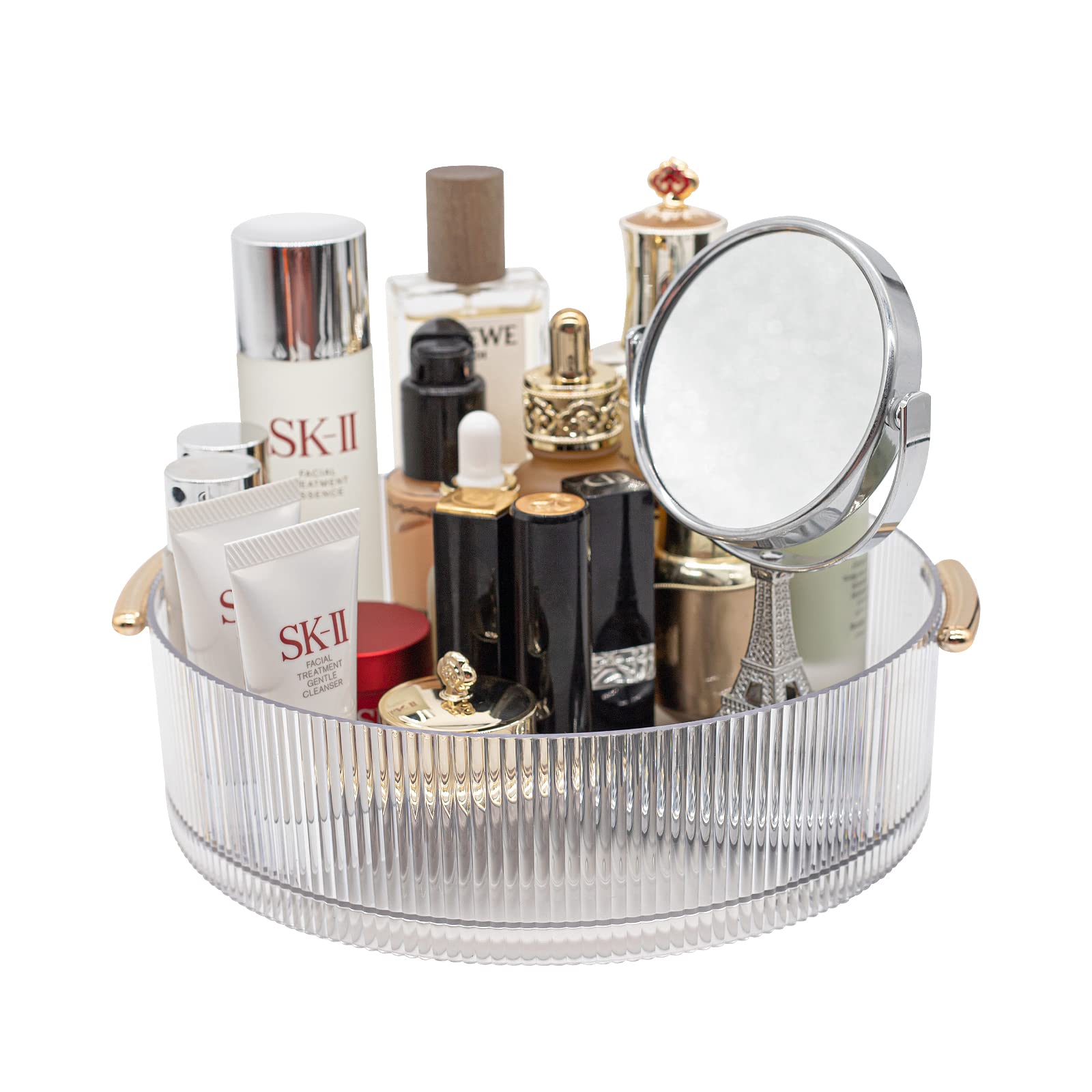 Makeup Perfume Organizer Perfume Tray, 360 Degree Rotating Rotating Makeup Organizer Lazy Susan Cosmetic Desk Storage Lotions Display Cases Organizador de Maquillaje with Large Capacity