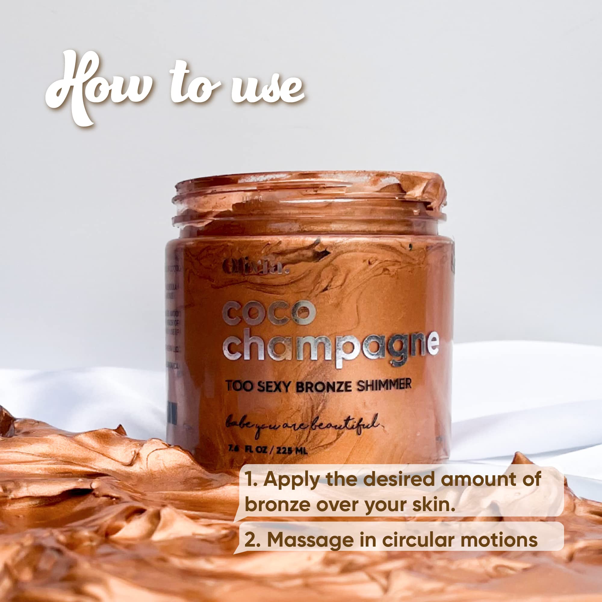 Olivia Body Bronze Shimmer - Self Tanning Hydro Gel with Glitter - 7,6 Fl Oz