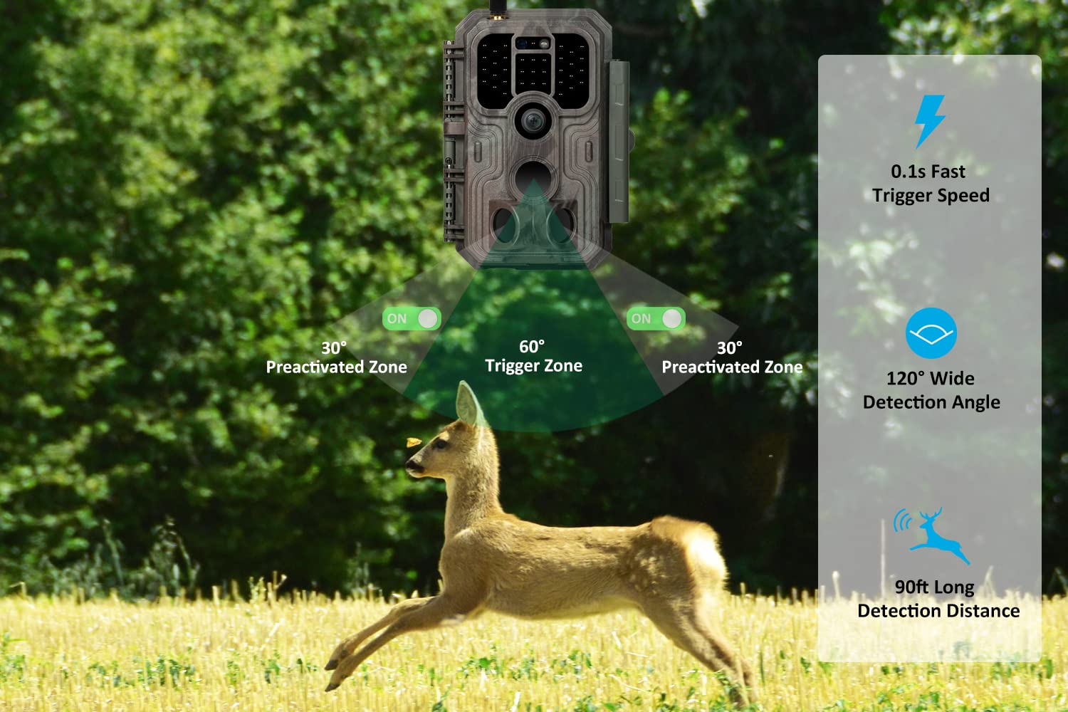 Meidase Cellular Trail Camera S950, Game Camera with 4G LTE, Clear 100ft No Glow Night Vision, Sends Picture to Cell Phone App