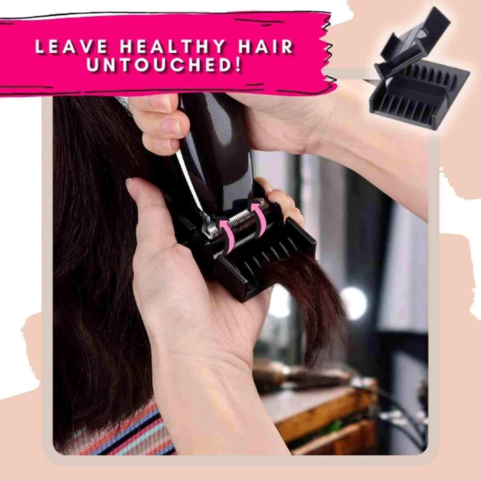 Pomobie Hair Care Long Hair Guards With Positioning Comb Hair Trim Split End Tool (Black, 2x2.6x2.4 Inch)