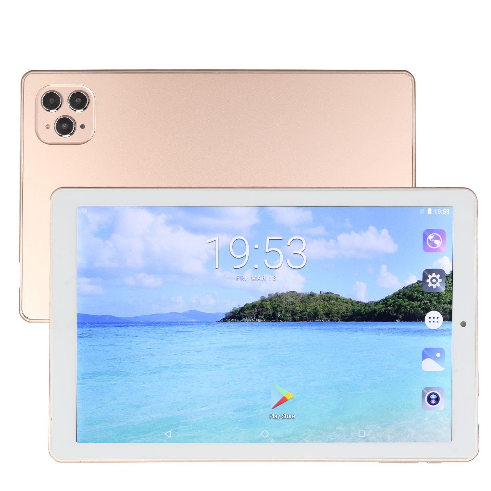 ICRPSTU 10.1 Inch Tablet, 8MP 16MP Camera 4GB RAM 64GB ROM Sensitive Touch Screen HD Tablet MT6735 8 Core 100-240V for Learning (US Plug)