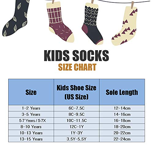 HowJoJo Big Boys Thick Cotton Socks Kids Warm Socks Winter Thermal Crew Socks 10-13 Years