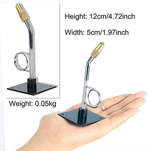 JEROME Portable Fly Tying Vise with Base Rotary C-Clamp Fish Tackle Kit Travel Alloy Fly Fishing Tackles Hook Binding Tool, Silver&black&gold